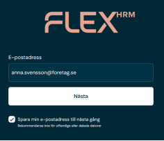 Inloggning i Flex HRM